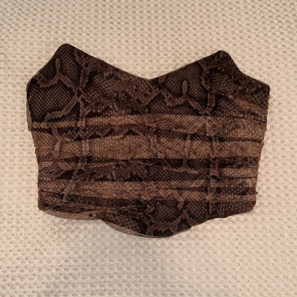 Zara | Tops | Zara Corset Top Snake Skin Xs Zipper Closure | Poshmark